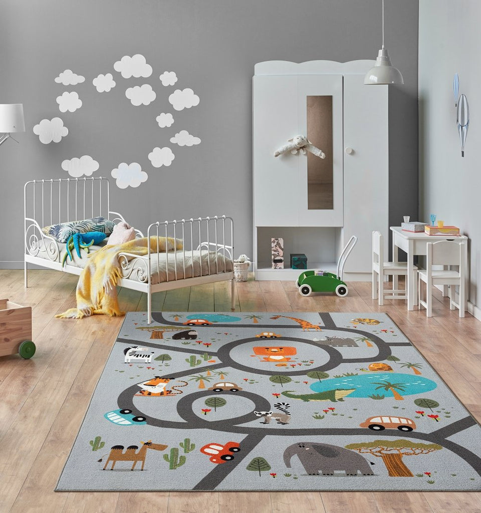 Play Animals Grå - Barnmatta– Mattfabriken